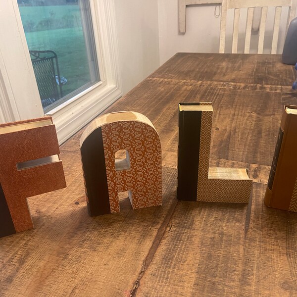 Custom Cut Book Letters: Vintage Monogram Decor (7.5 X 5.5 Inches) - Etsy