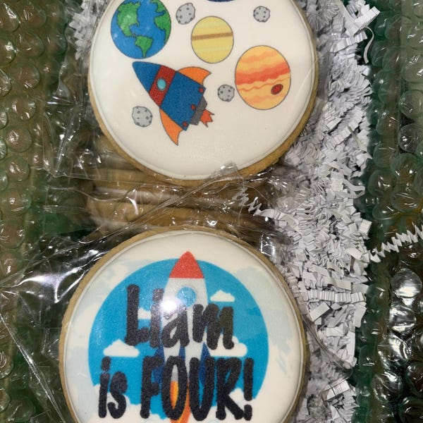 Astronaut Space Themed Rocket Cookies Themed Birthday Event Sugar ...