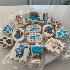 1 Dozen Bluey Themed Sugar Cookie - Etsy