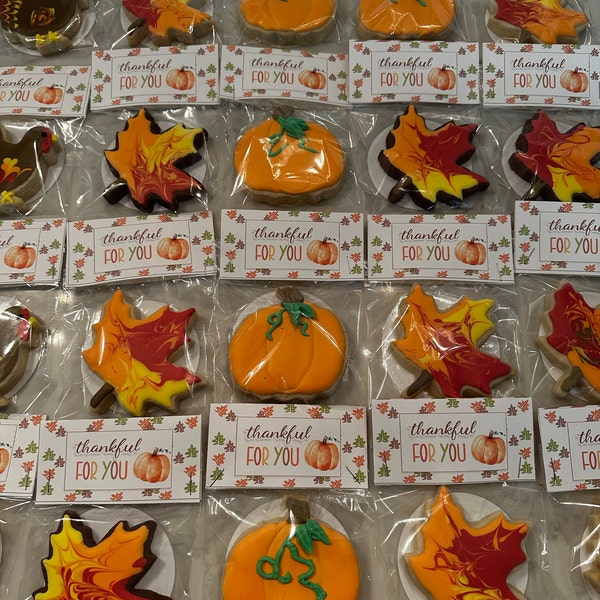 Fall Cookie Bag Toppers, THANKFUL for YOU Autumn Bag Topper, Printable ...
