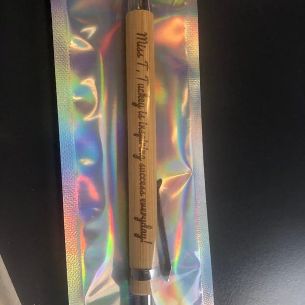 Personalised Teacher Gift, Engraved Pen, Bamboo Pen With Teachers Name ...