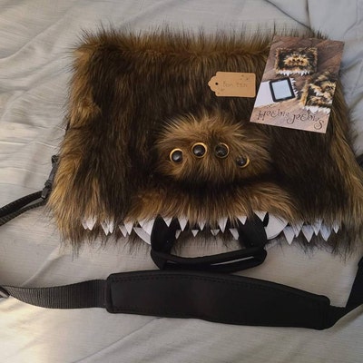 Furry Brown Monster Laptop Sleeve - Etsy