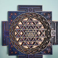 Sri Yantra Shakti Energy Wall Decor, Wood Chakra Mandala, Divine ...