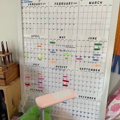 Yearly Calendar Annual Calendar FULL YEAR Calendar LARGE Whiteboard ...