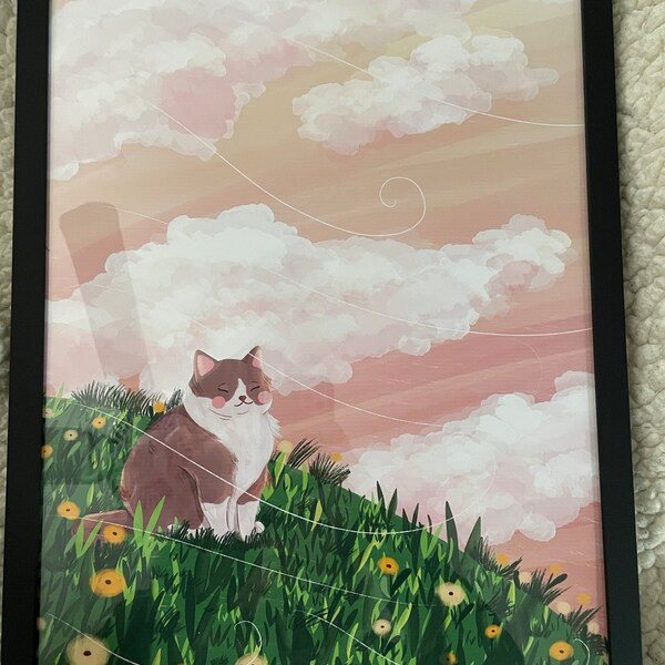 Freedom / Cat Drawing, Cat Lovers. Art Print, Spring Art - Etsy