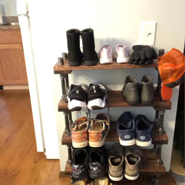 8" Depth Industrial Shoe Rack, Shoe Storage, Shoe Rack, Entryway Shoe ...
