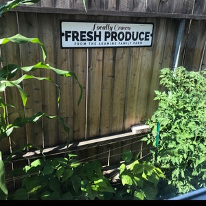 Fresh Produce Sign, Personalized Locally Grown Fruit & Vegetable Family ...