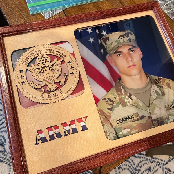 11x14 US Army Laser Engraved Picture Frame With Photo Hole for 8X10 ...