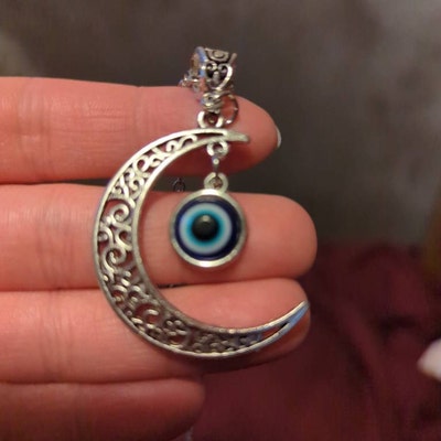 Clear Green Evil Eye Pendant/evil Eye Protection/green Nazar Necklace ...