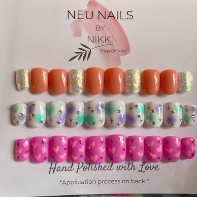 4th of July Press on Nails Bomb Pop Nails Summer Nails Almond Shape - Etsy