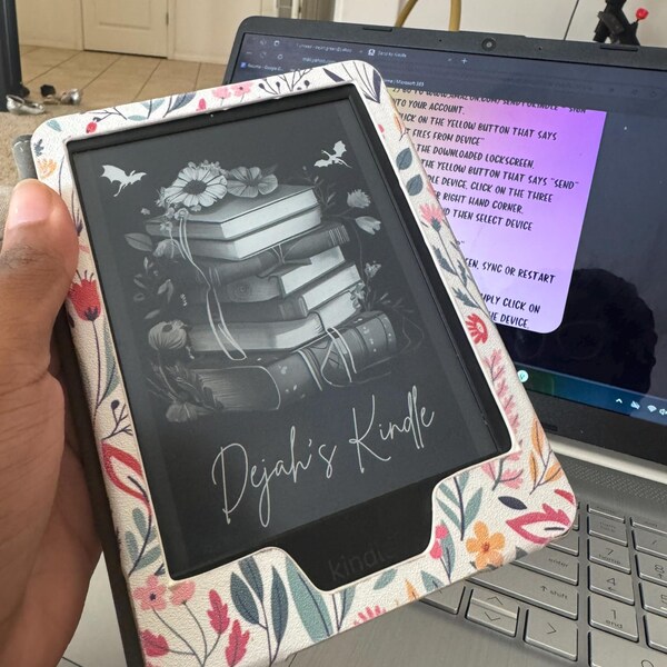 Custom Kindle Lock Screen, Book Stack Romantasy Kindle Screen Saver ...