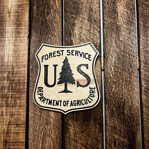 US Forest Service Wood Carved Sign - Etsy