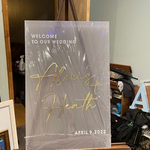 Brushed Back Acrylic Welcome Sign Personalized Painted Back | Etsy