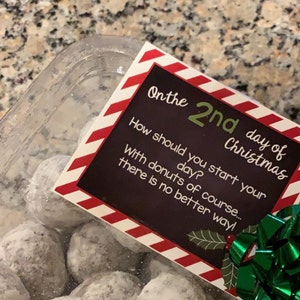 12 Days of Christmas TEACHER Cards Printable DIY Gift Ideas Twelve Days ...