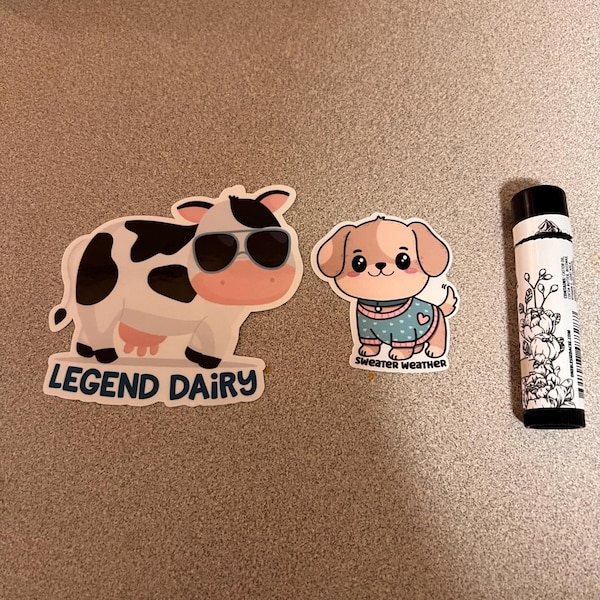 Cow Sticker, Vinyl Stickers, Laptop Decal, Cow Gift, Gift for Him, Cute ...