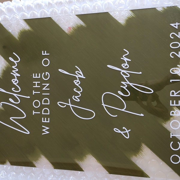 Painted Welcome Sign With Raised Text | Large Acrylic Sign | Custom ...