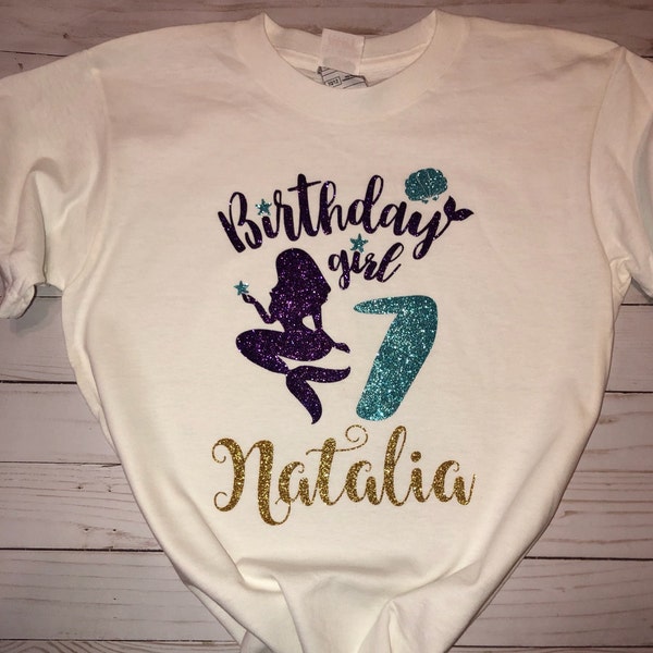 Birthday Girl 7 Seven Mermaid Svg ,STUDIO ,png,jpg ,DXF Cutting File ...