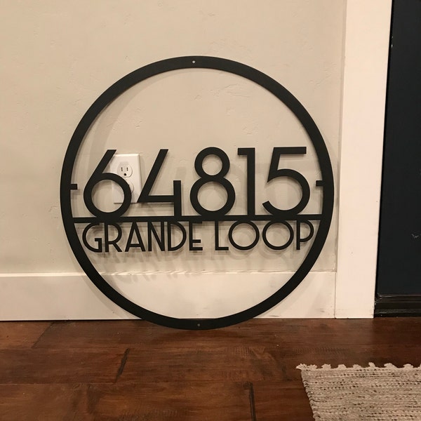 Large House Numbers Metal Address Sign Modern Address Plaque for ...