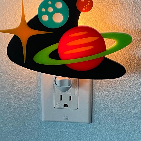Mid Century Modern Night Light | "space" Design | Space Age Light ...