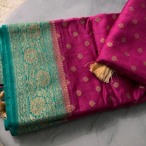 Orange Kanchi Pattu Saree Handwoven Kai Korvai Silk Saree With Ven ...