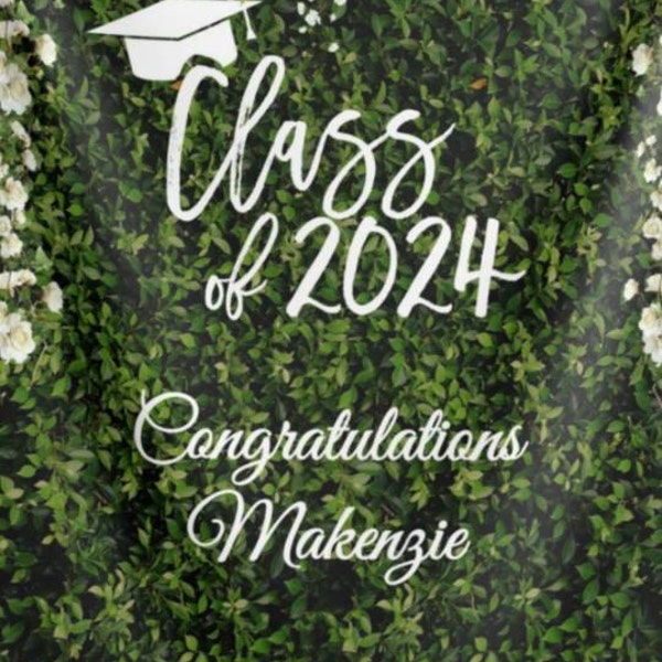 Class of 2025 Grass Wall Graduation Backdrop Fabric Hedge Wall Grad ...
