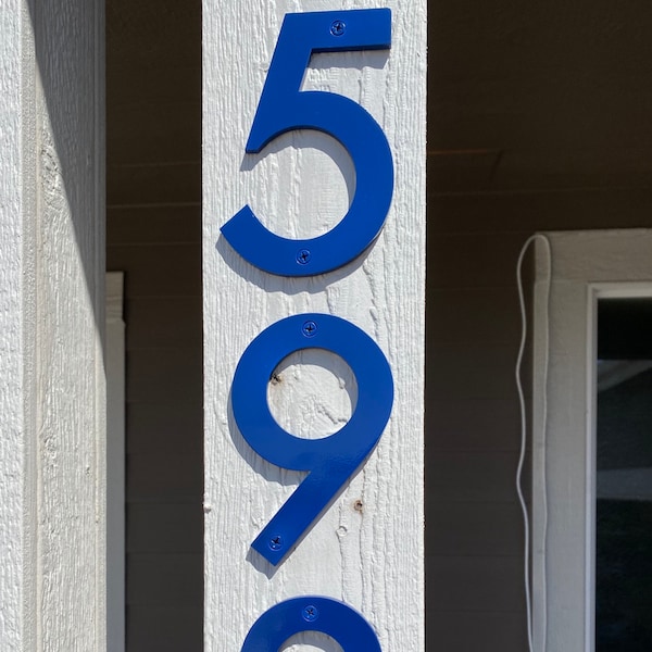 Navy Blue - Powder Coated Aluminum Numbers With Matching Screws - Etsy