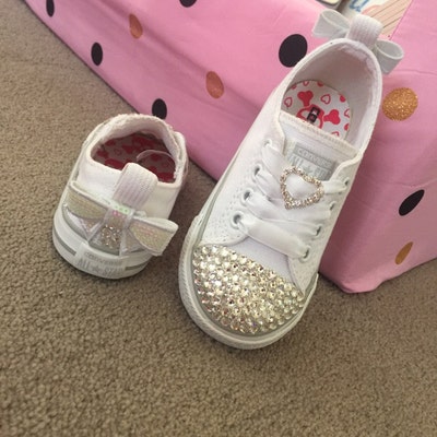 Bling Converse Baby Girl Infant Toddler Swarovski Crystal Sneakers ...