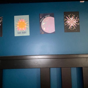 Cosmic Mini Sticker Sheet, Sun Star and Moon, Celestial Sticker Set ...