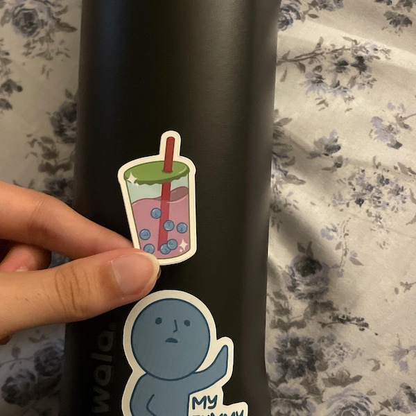 My Tummy Hurts Blue Smiski Sticker | Bathroom Series | Matte ...