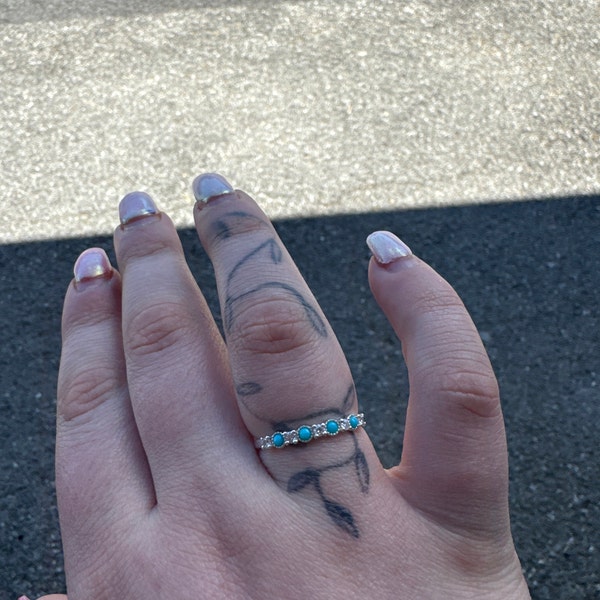 Vintage Round Turquoise Engagement Ring, Antique Western Promise Rings ...