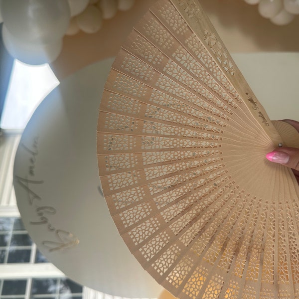 Personalized Wedding Fans; Custom Wedding Favors; Intricately Carved ...