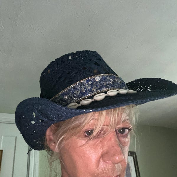 Deep Blue Sea - Natural Navy Cowboy Hat - Stones of Dark Blue ...