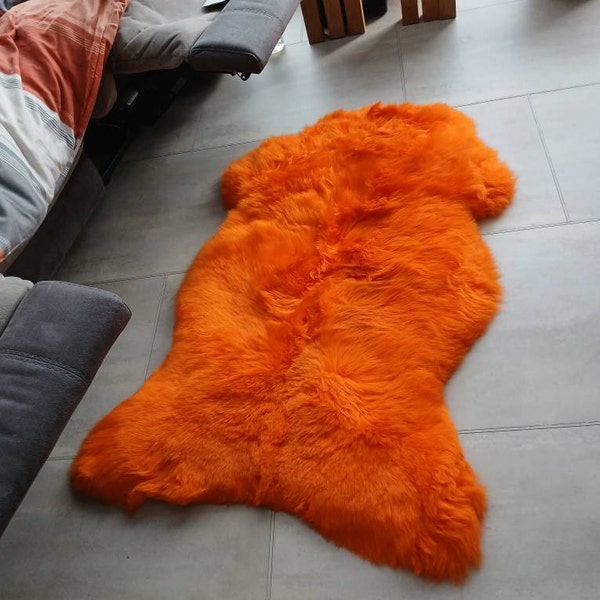 GIANT SHEEPSKIN Triple X Mouflon White Black Throw Genuine Leather ...