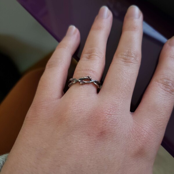 Double Braided Branch Engagement Ring for Women in Solid Sterling ...