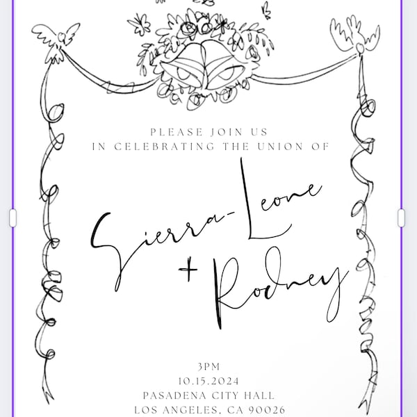 Lovebirds Hand-drawn Invitation Suite Template • Digital Download ...