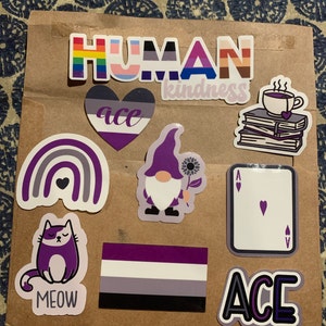 Asexual Pride Sticker Pack, LGBTQ Stickers, Pride Stickers, Water ...