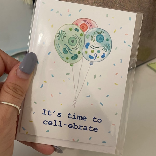 Card // Time to Cell-ebrate, Celebration Celebrate Science Joke ...