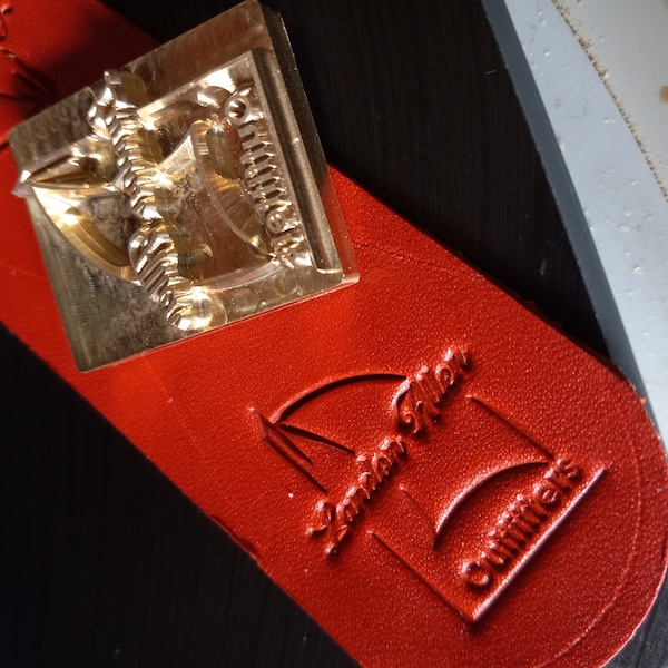 Custom Leather Stamp With Large Handle Embosser Brass Stamp Logo Seal ...
