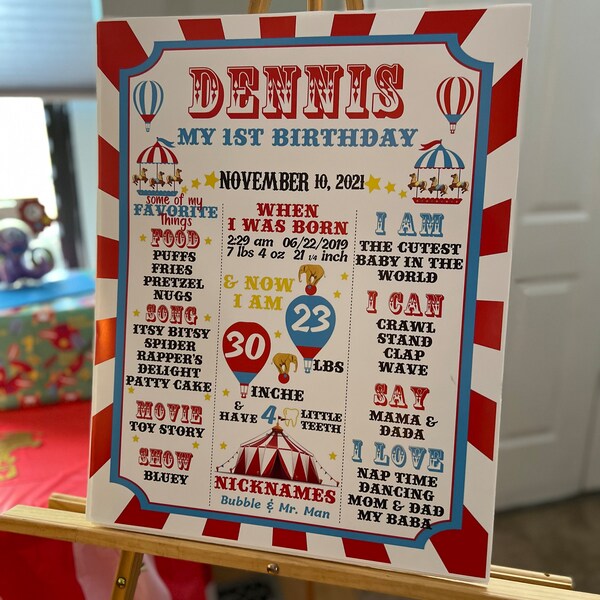 Carnival Circus Birthday Sign, Circus Birthday Welcome Sign Circus Sign ...