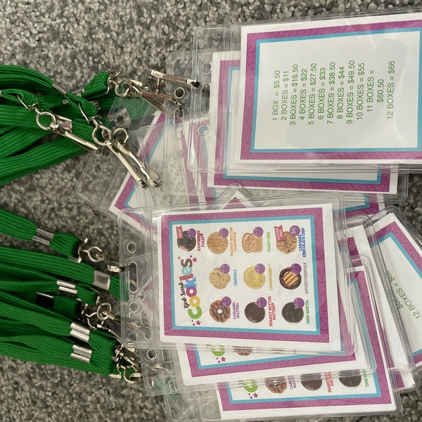 Editable LBB Girl Scout Cookie Business Cards 8 Cookies No GF Cookie ...