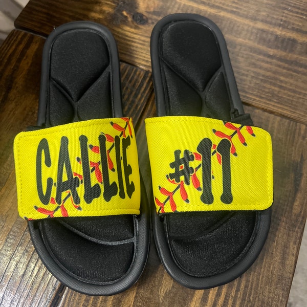 Custom Softball Slides Flip Flops Sandals for Youth and Adults ...