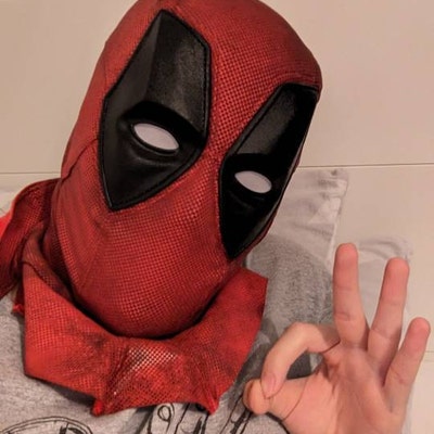 X-force Grey Deadpool Costume Cosplay Mask With Magnetic Eyes - Etsy