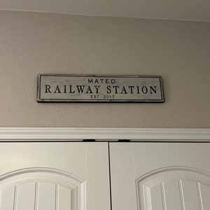 Custom Railway Station Wood Sign Hand Made Wooden Antique Train Decor ...
