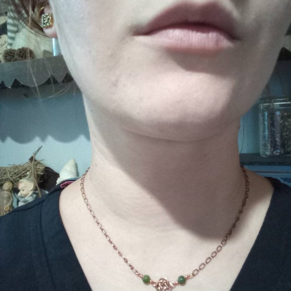 Celtic Jewelry, Irish Green Connemara Marble Stones, Copper Celtic Knot ...