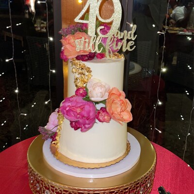 49 and Still Fine, Custom Glitter Cake Topper, 49th Party Decor, Gold ...