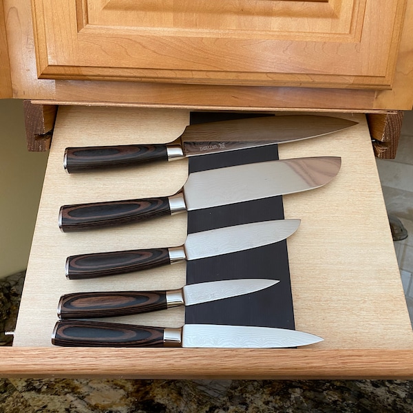 Magnetic Under Cabinet Knife Holder: Kitchen Storage - Etsy