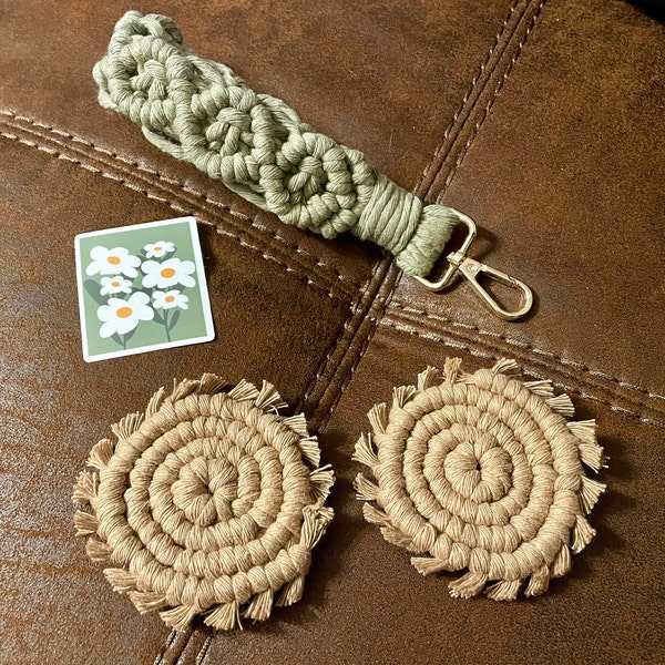 Diamond Macrame Wristlet Colorful Macrame Wristlet Macrame Keychain Wristlet Chunky Wristlet ...