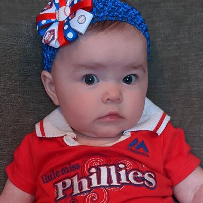Phillies Baseball Hair Bow Headband Philadelphia Phillies Bow - Etsy