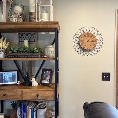 18 Inch Clock, Wooden Clock,farmhouse Decor, Large Wall Clock, Rustic ...