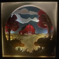 Camp Fire Shadow Box SVG Template, Mountain Forest Hiking 3D SVG ...